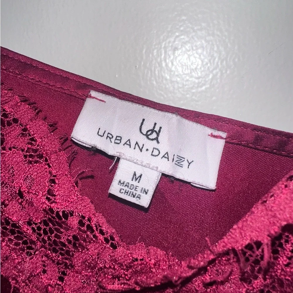 Tops | Burgundy Lace Trim Camisole | Poshmark